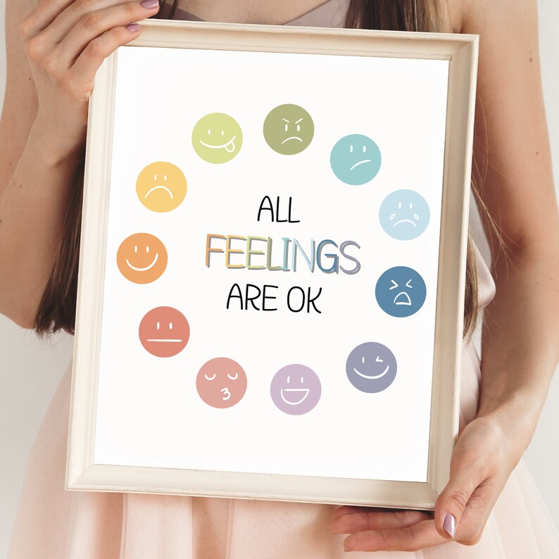 Feeling Wheel Digital Print Wheel of Emotion Kid Feeling Chart School Counselor Office Decor ...