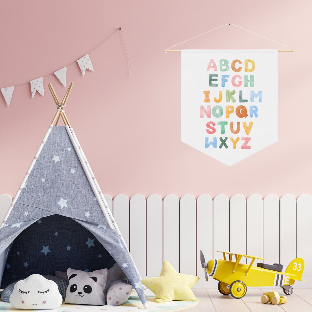 Alphabet Wall Art Alphabet Banner Wall Hanging Tapestry Classroom Decor ...