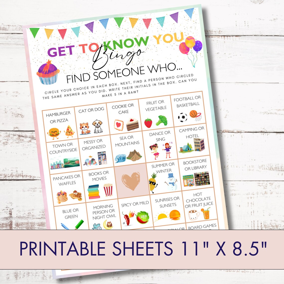 Find Someone Who Bingo Get to Know You Game Kids Bingo Family Game ...