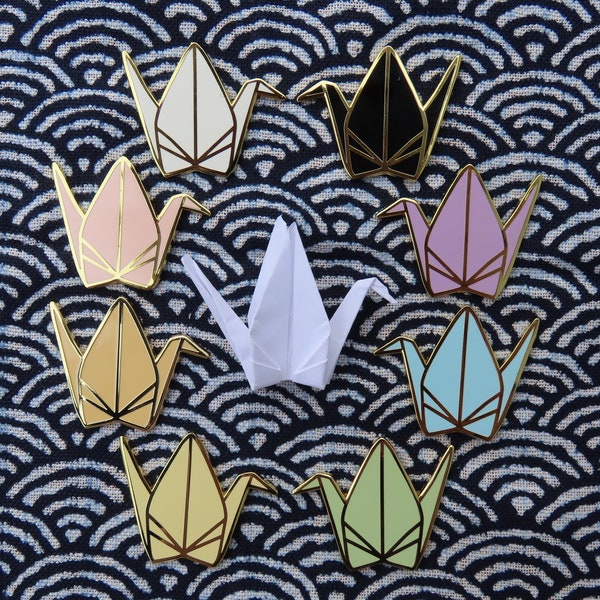 Crane Enamel Pin - Etsy