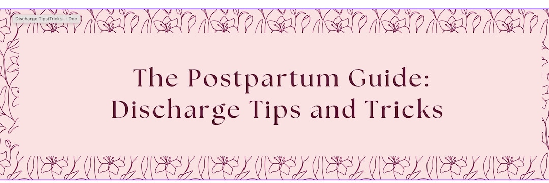 Postpartum Discharge Guide - Etsy