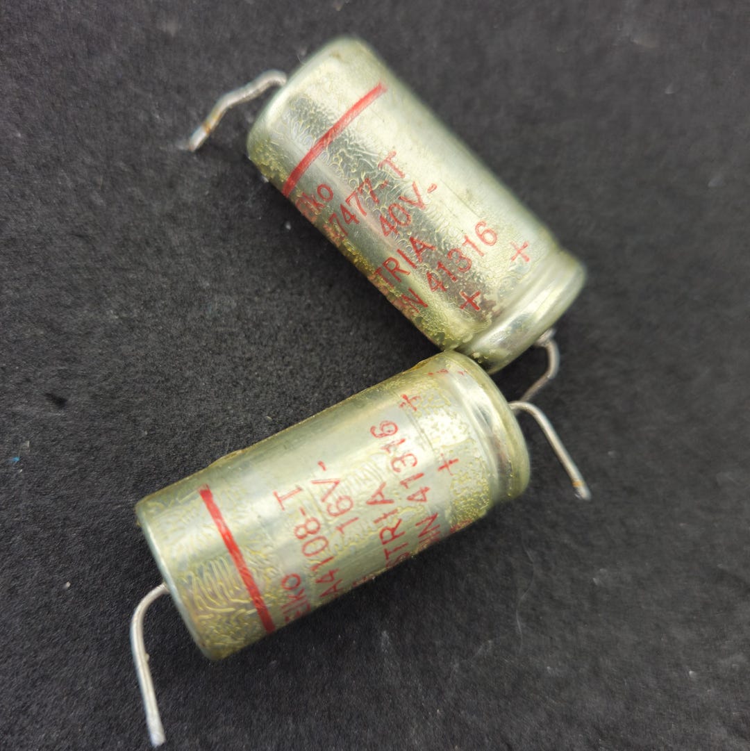 Vintage Capacitors | Large Golden and Functional | 2 Pcs | Mixed Media ...