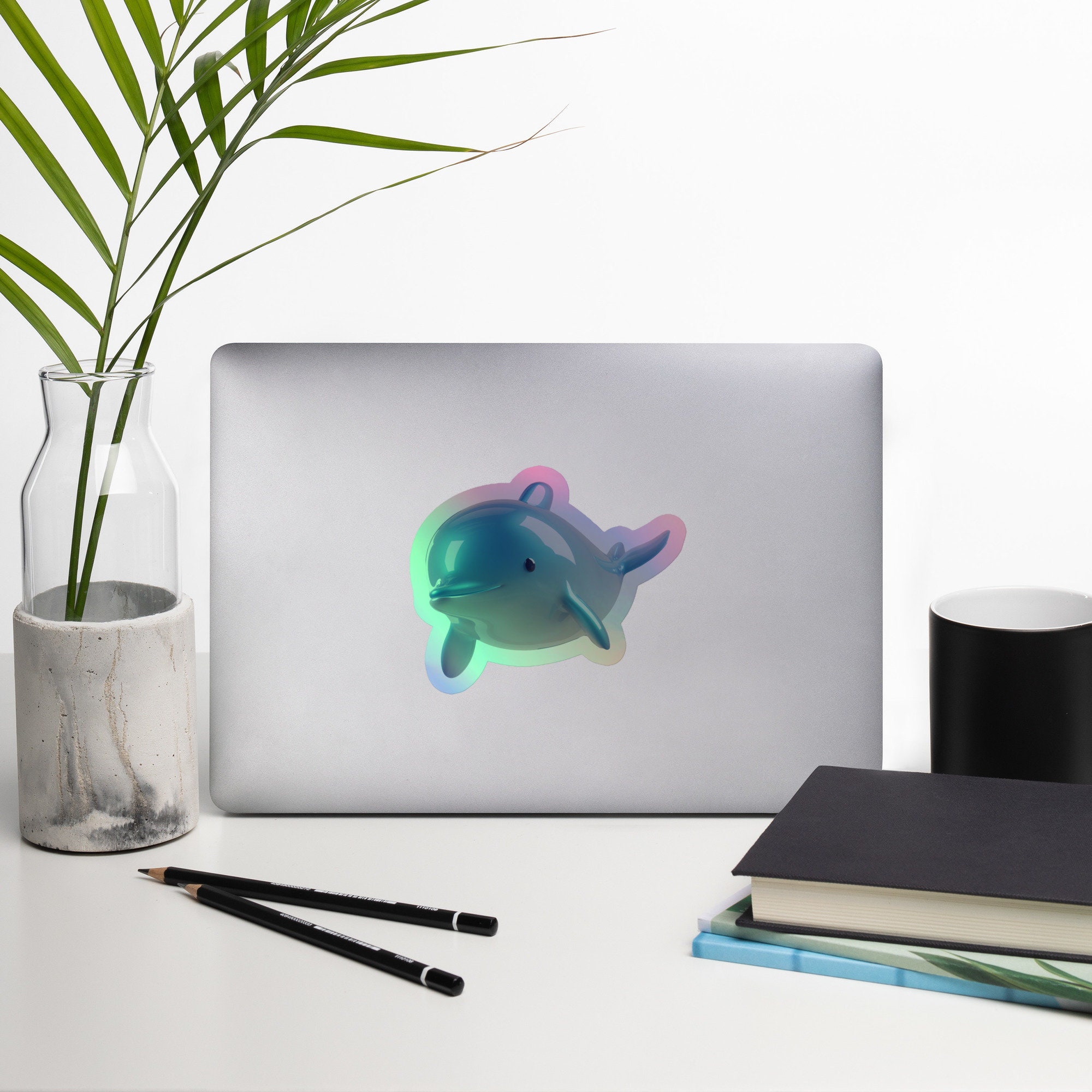 Frutiger Aero 3D Kawaii Holographic Dolphin Stickers 3 Sizes Available ...