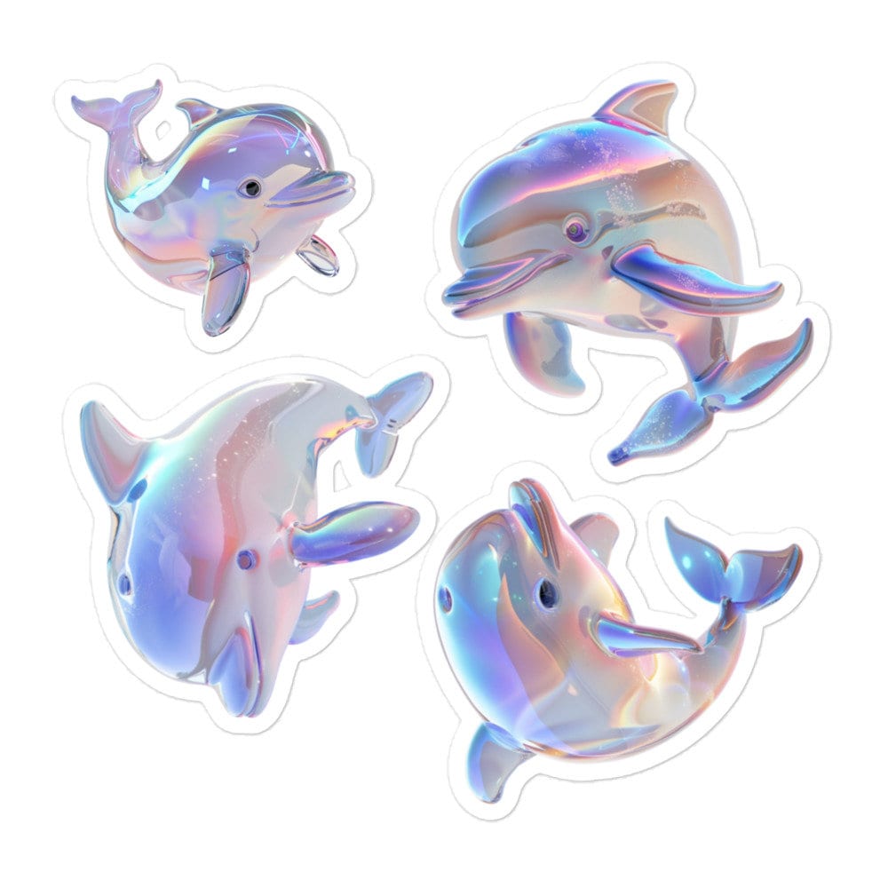 Frutiger Aero Sticker Sheet Frutiger Aqua Y2K Iridescent 3D Dolphins ...