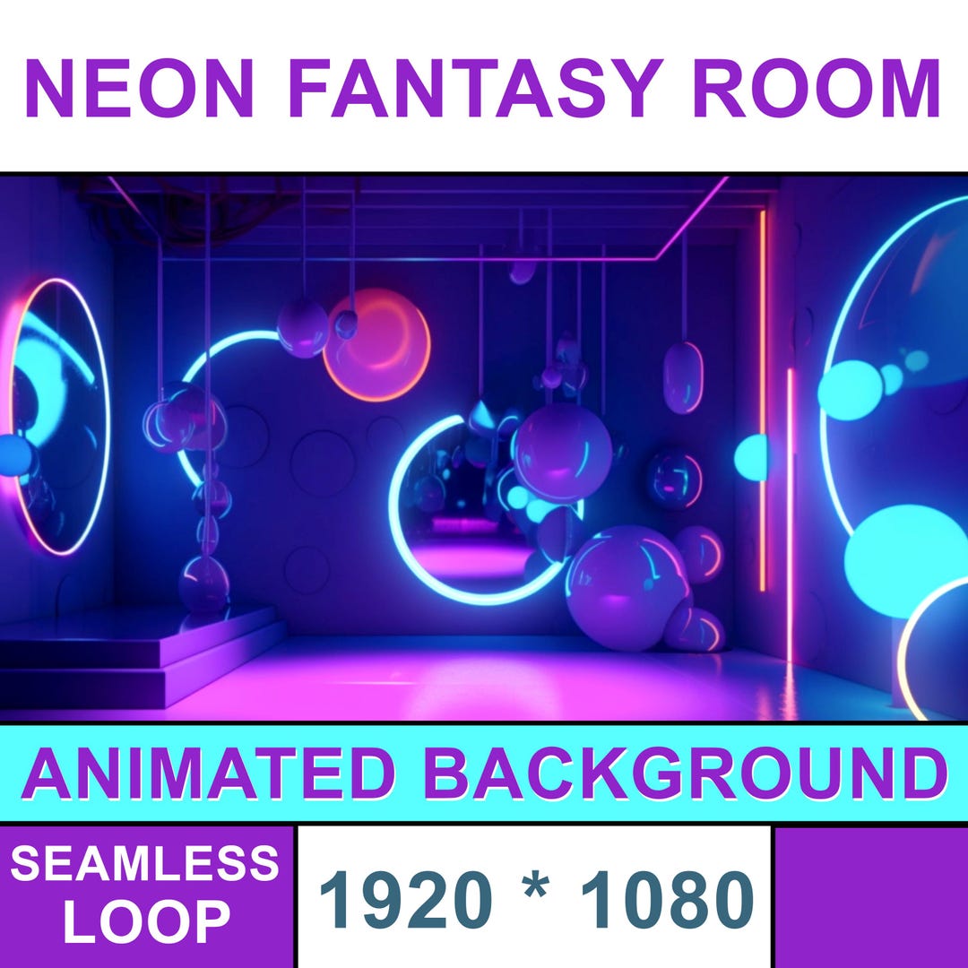 ANIMATED BACKGROUND | Neon Room | Cyberpunk Neon Room | Fantasy Style ...
