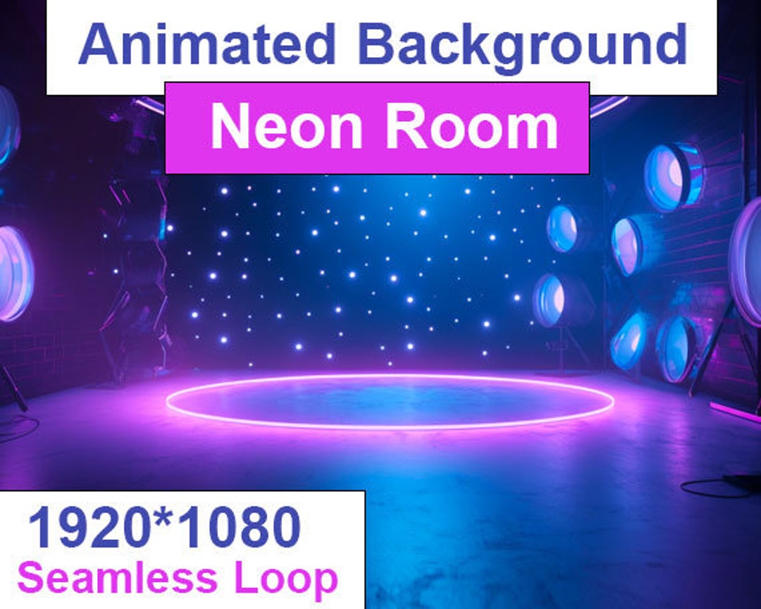 ANIMATED BACKGROUND Neon Room Vtuber Background, Seemless Loop, Twitch ...