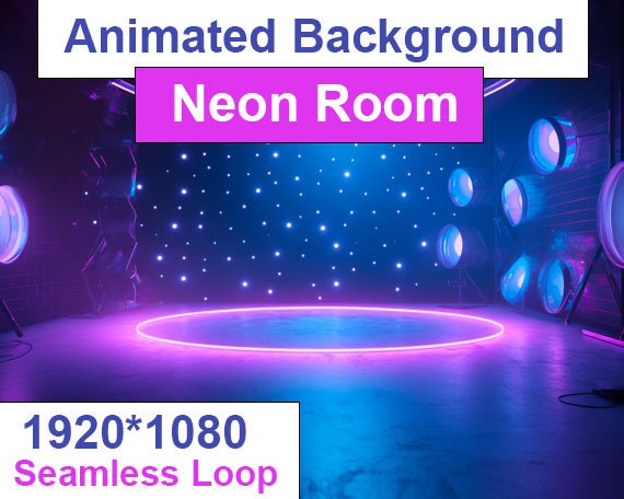 ANIMATED BACKGROUND Neon Room Vtuber Background, Seemless Loop, Twitch ...