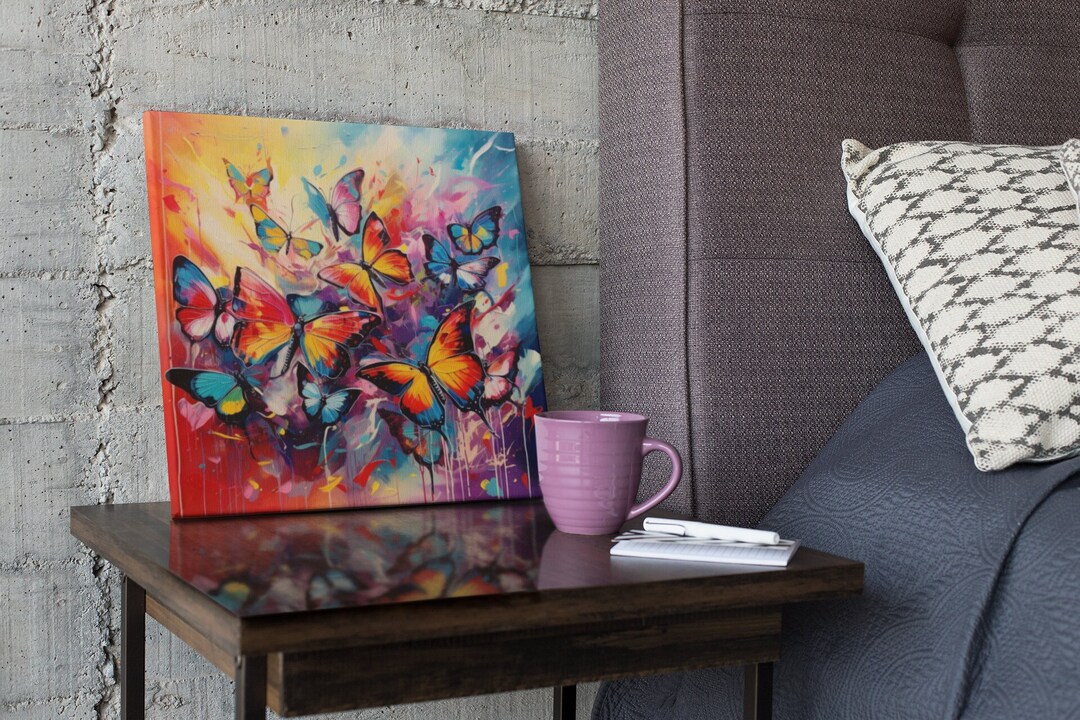 Butterflies on Canvas, Wall Art, Canvas Wall Décor, Home Décor Painting ...