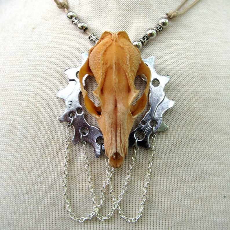 Silver Fox post-apocalyptic Themed Fox Skull Necklace - Etsy