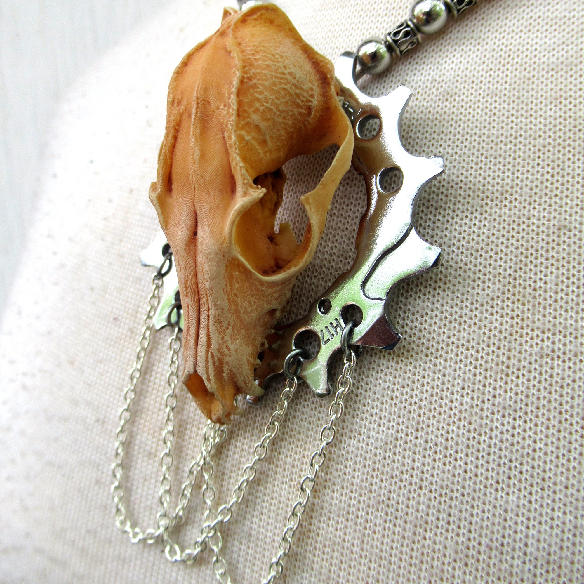 Silver Fox post-apocalyptic Themed Fox Skull Necklace - Etsy