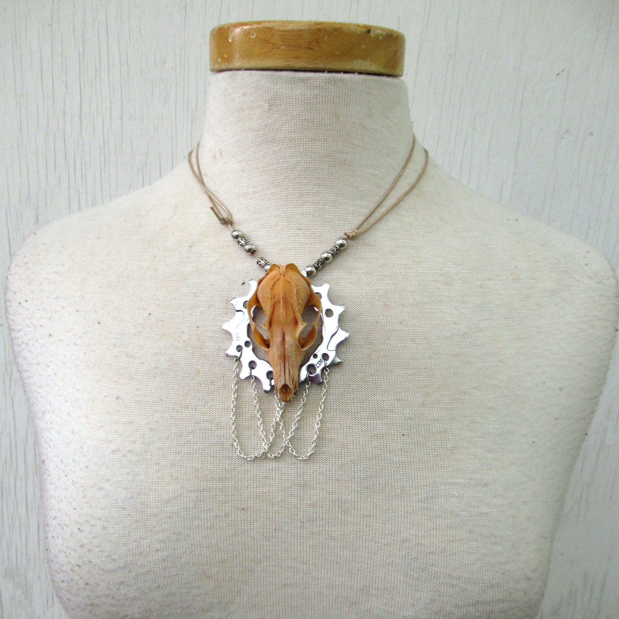 Silver Fox post-apocalyptic Themed Fox Skull Necklace - Etsy