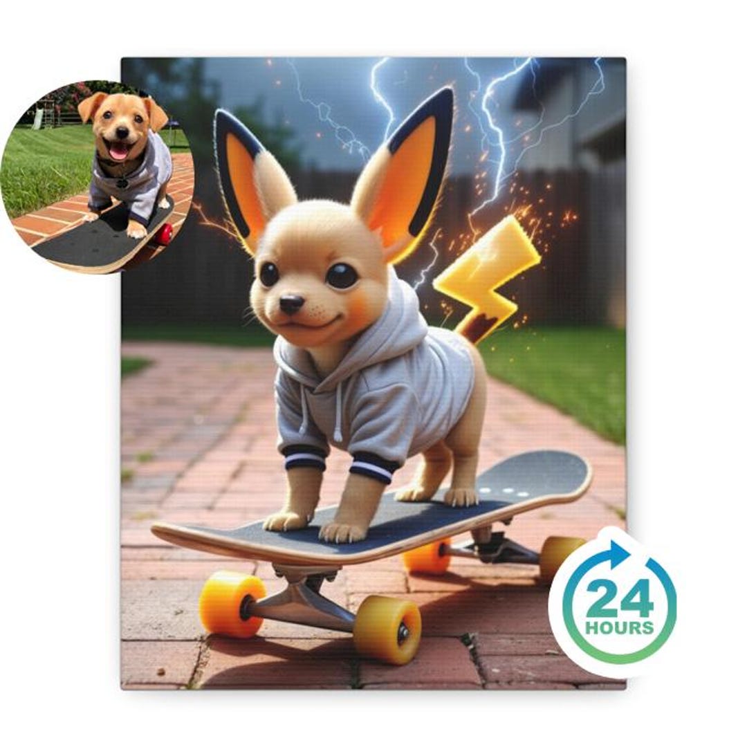 Custom Pokemon Pet Portrait - Personalized Digital Pet Art - Pokemon ...