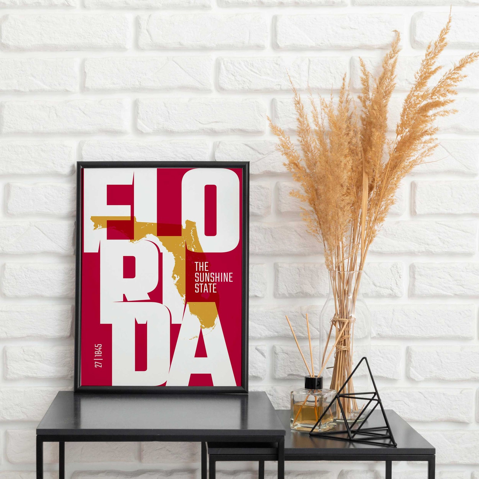 Florida Map, Florida Wall Art, Florida Decor, Wall Art Set of 3 ...