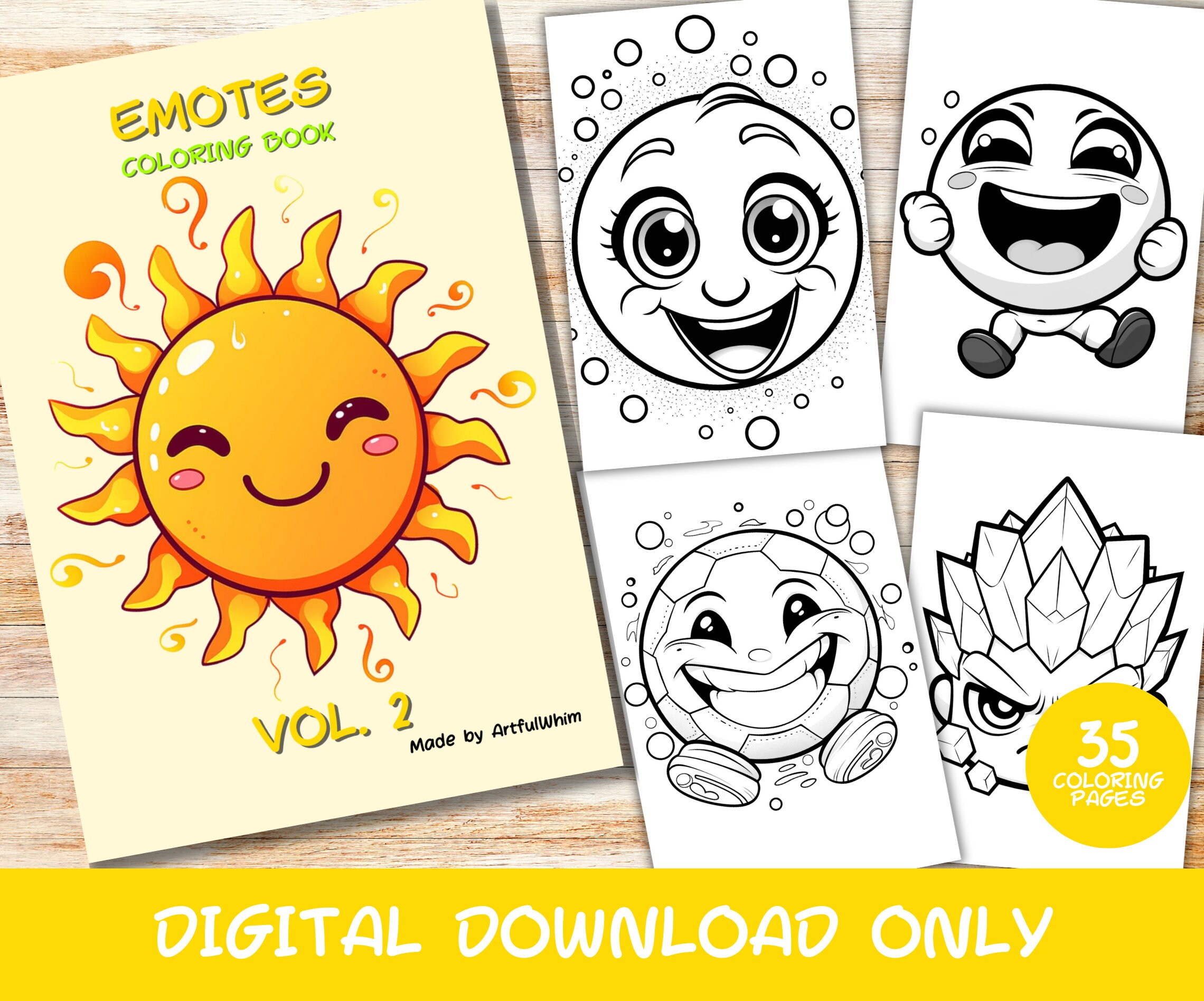 35 Emotes Volume 2 Coloring Pages Book, Kids, Adults, Instant Download ...