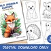 30 World Animals Europe Coloring Pages Book With Names, Kids, Instant ...