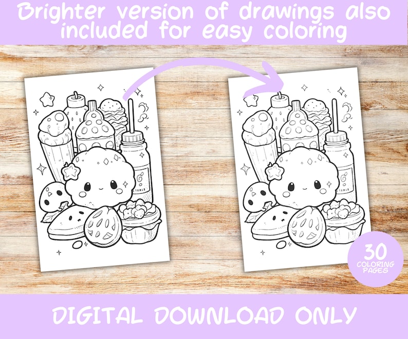 30 Kawaii Coloring Pages Volume 3, Kids, Adults, Instant Download ...