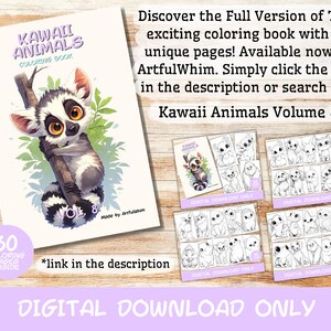 6 Samples Kawaii Animals Coloring Pages Volume 8 by Artfulwhim, Kids ...