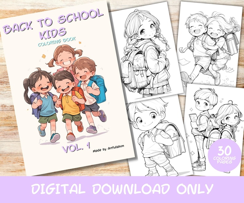 30 Back to School Kids Volume 1, Kids, Adults, Instant Download ...
