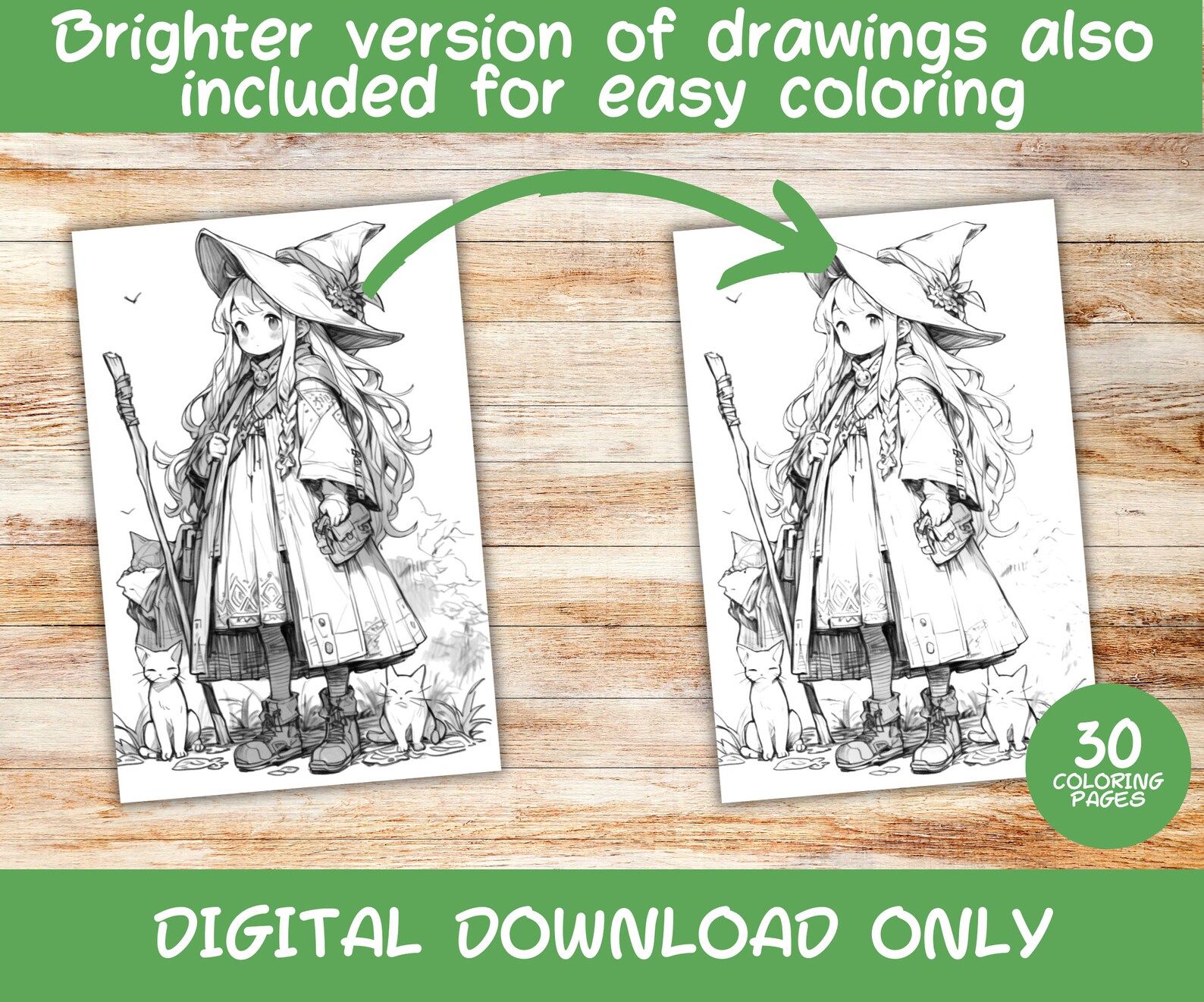 30 Forest Witches Coloring Pages Book Kids Adults Instant - Etsy