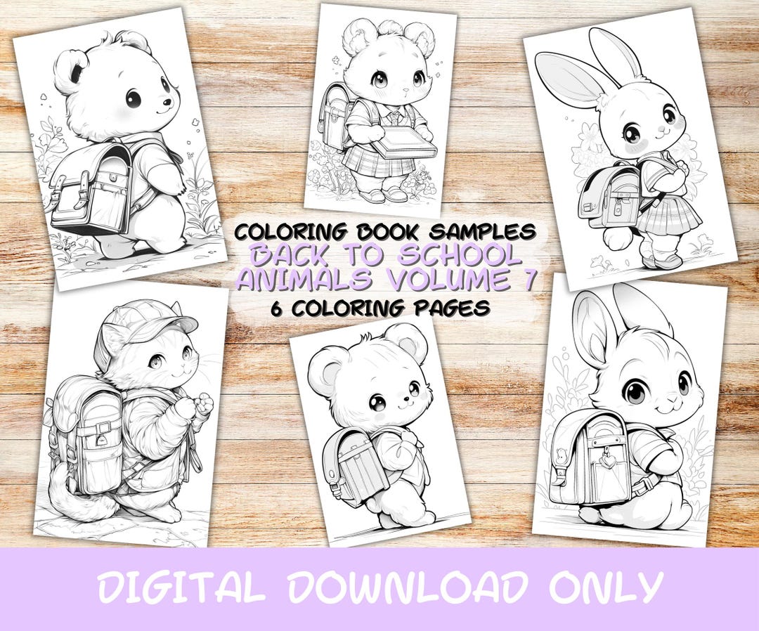 6 Samples Back to School Animals Volume 7 by Artfulwhim, Kids, Adults ...