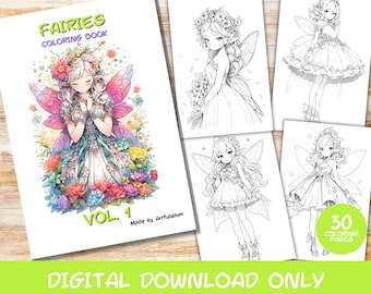30 Kawaii Coloring Pages Volume 5, Kids, Adults, Instant Download ...