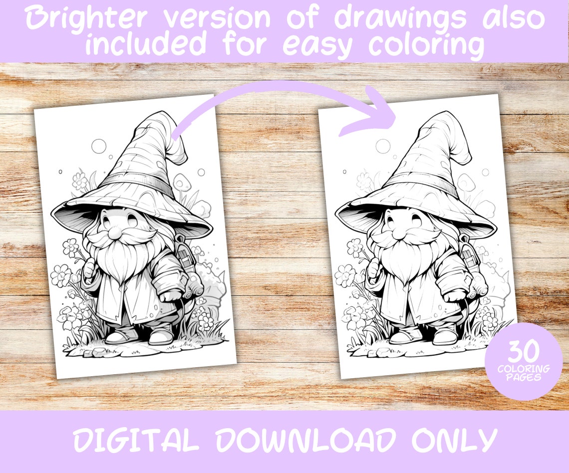 30 Kawaii Dwarves Volume 1 Coloring Pages Book, Kids, Adult, Instant ...
