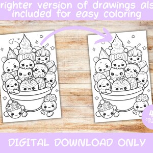 40 Kawaii Bakery Sweets Coloring Pages Book Volume 2, Kids, Adults ...