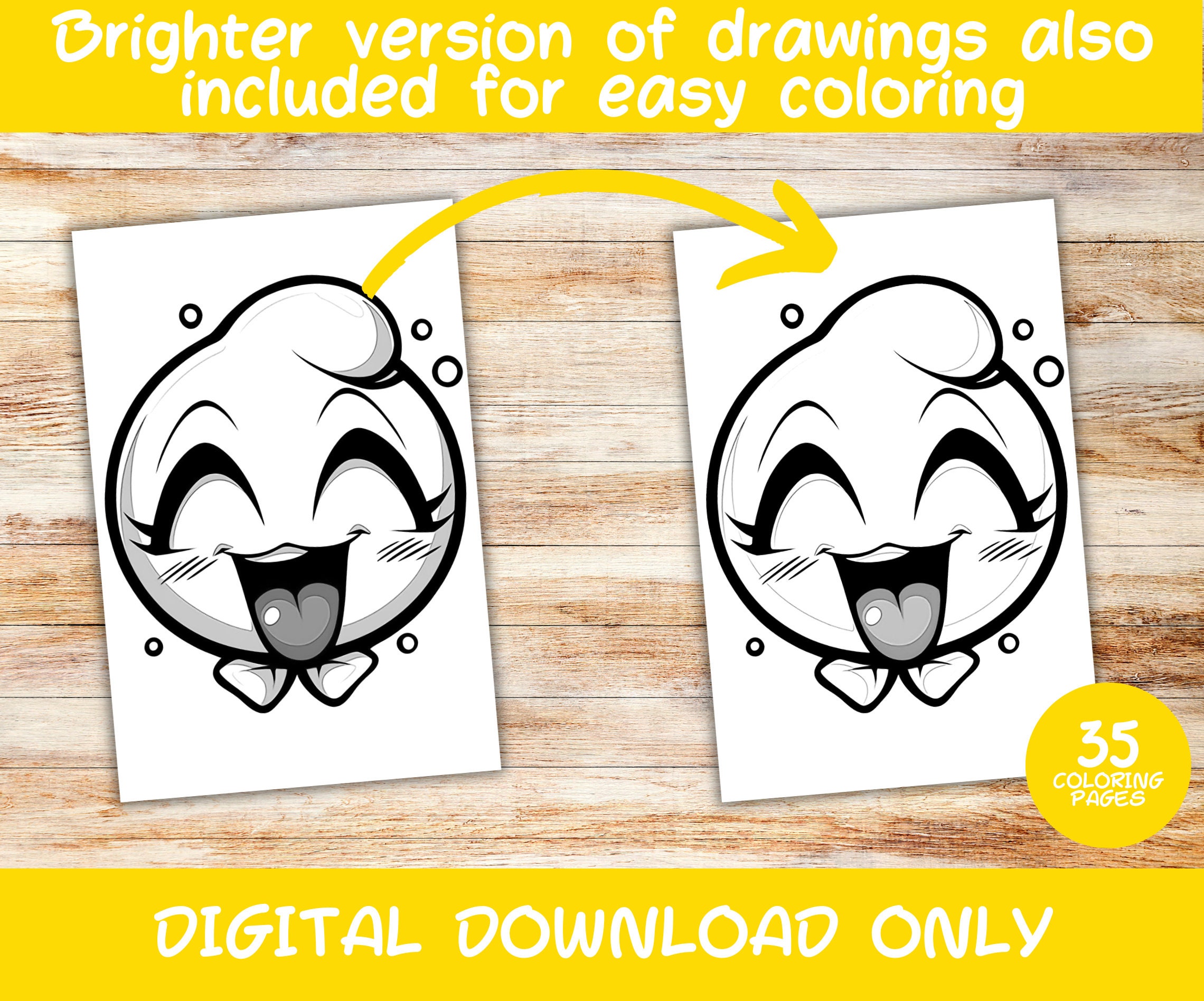 35 Emotes Volume 1 Coloring Pages Book Kids Adults Instant - Etsy