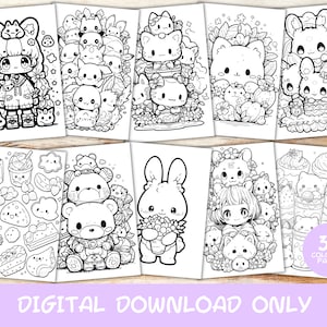 30 Kawaii Coloring Pages Volume 2, Kids, Adults, Instant Download ...