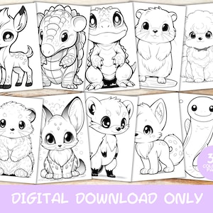 30 Kawaii Animals Volume 4 Coloring Pages Book, Kids, Instant Download ...