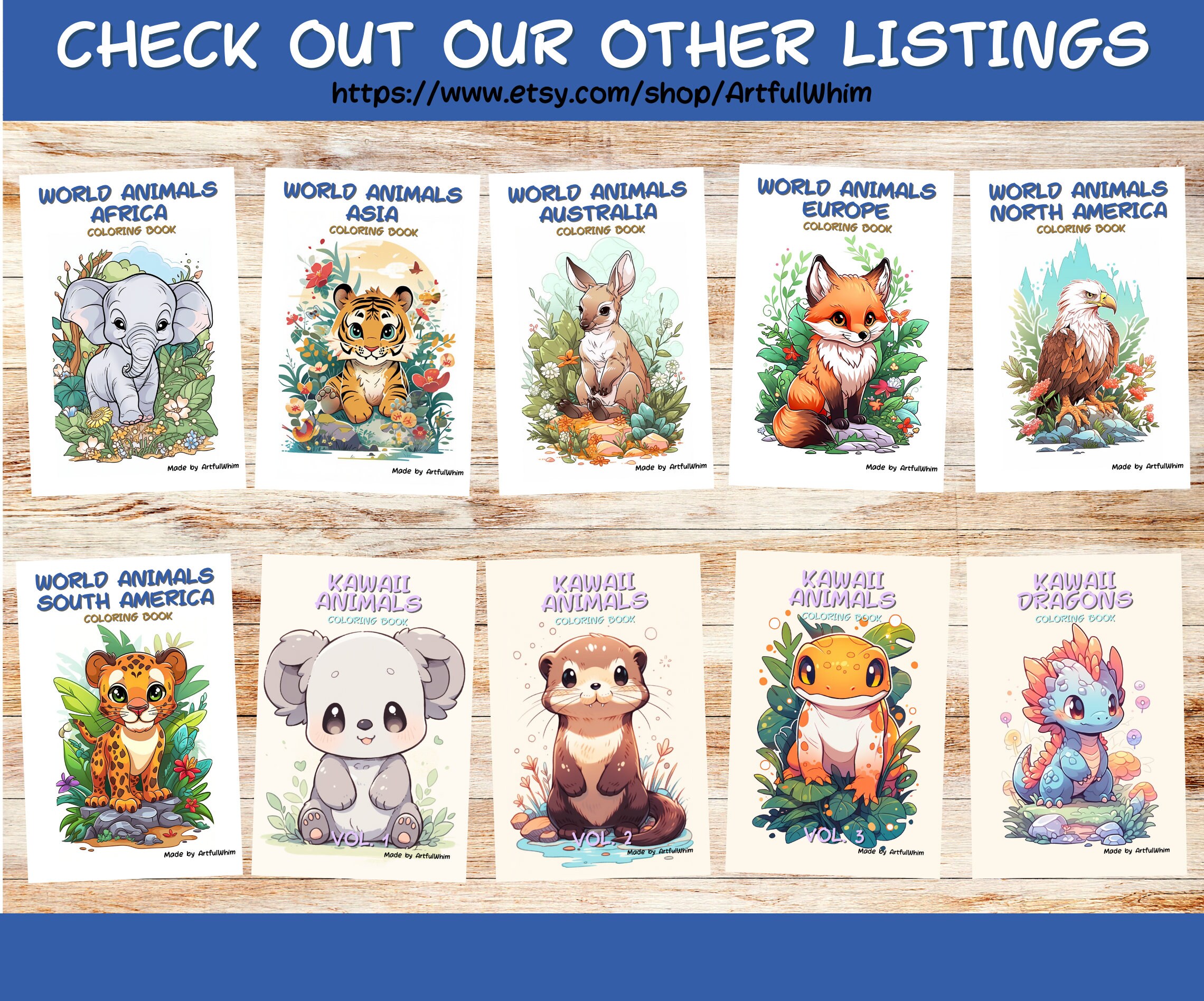 30 World Animals Europe Coloring Pages Book With Names, Kids, Instant ...