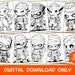 30 Halloween Monsters Volume 1 Coloring Pages Book, Adults, Instant ...