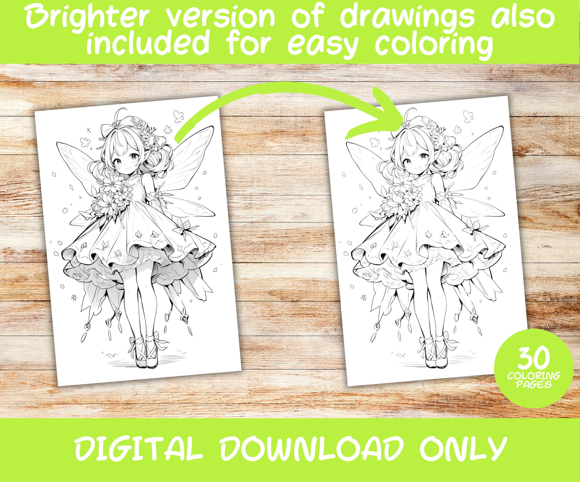 30 Fairies Volume 3 Coloring Pages Book Kids Adults Instant - Etsy