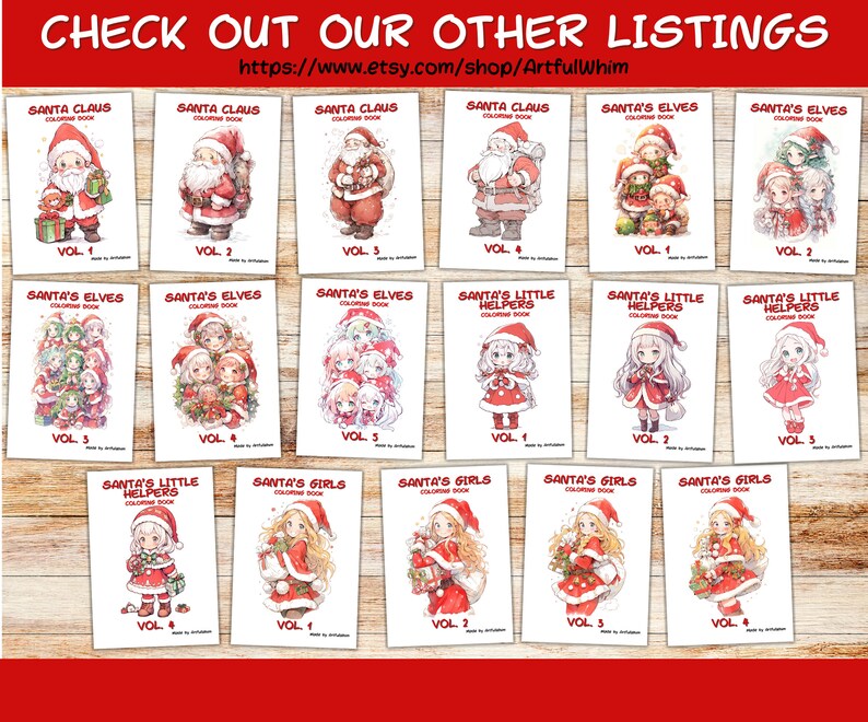 30 Santa's Elves Volume 5 Coloring Pages Book, Kids, Instant Download ...