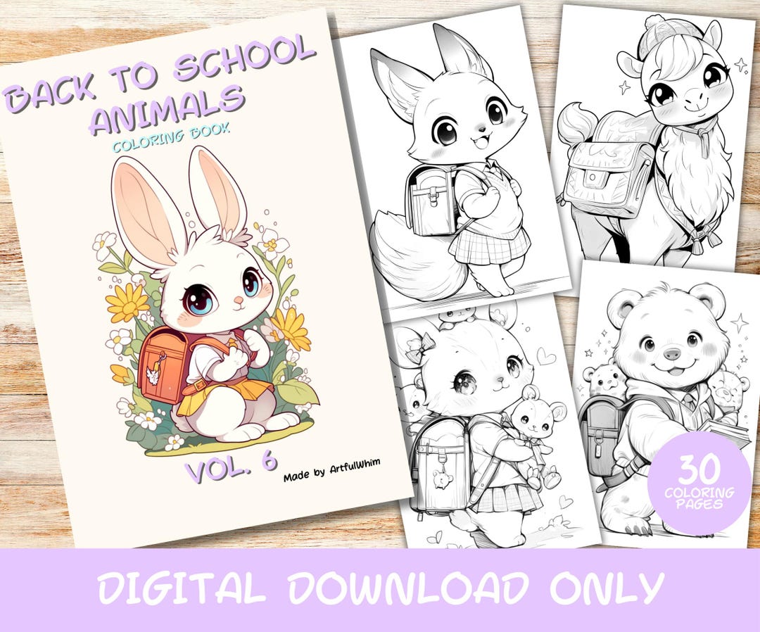 30 Back to School Animals Volume 6, Kids, Adults, Instant Download ...