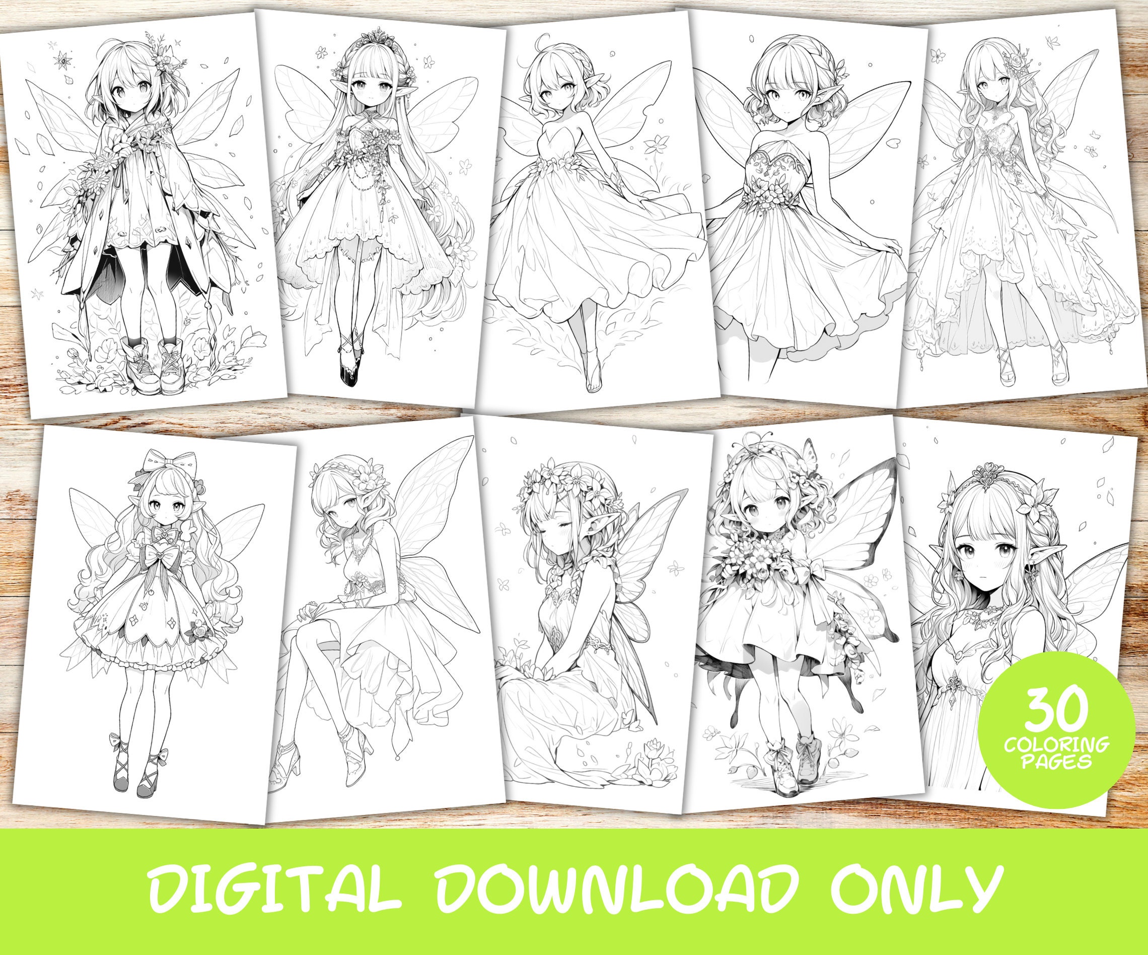 30 Fairies Volume 3 Coloring Pages Book Kids Adults Instant - Etsy