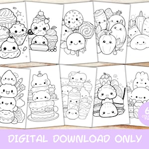 60 Kawaii Wonders Coloring Pages Book, Kids, Adults, Instant Download ...