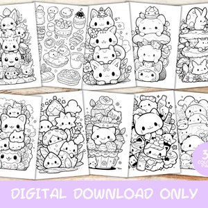 30 Kawaii Coloring Pages Volume 2, Kids, Adults, Instant Download ...