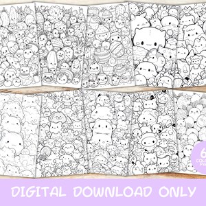 60 Kawaii Doodle Master Coloring Pages Book, for Adults, Instant ...