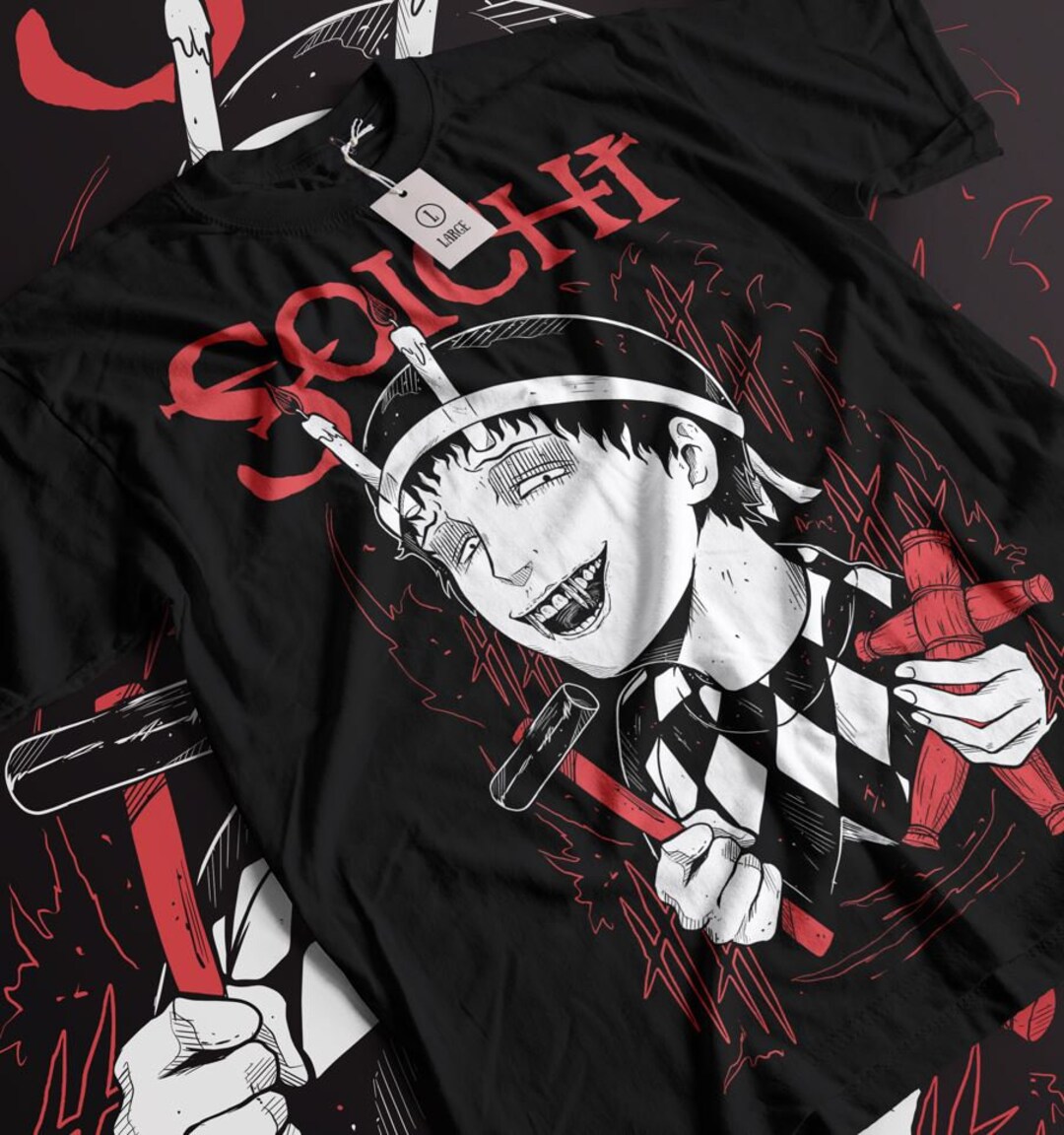 Unisex Horror Manga Creepy Girl T-shirt, Dark Anime Gothic T-shirt ...