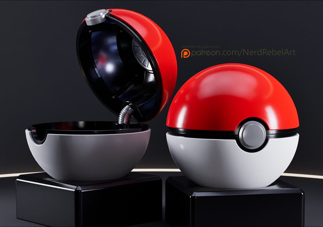Pokeball 3d files, with functional hinge - Etsy México