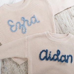 Personalized Hand Embroidered Baby and Toddler Name Sweaters // Baby ...