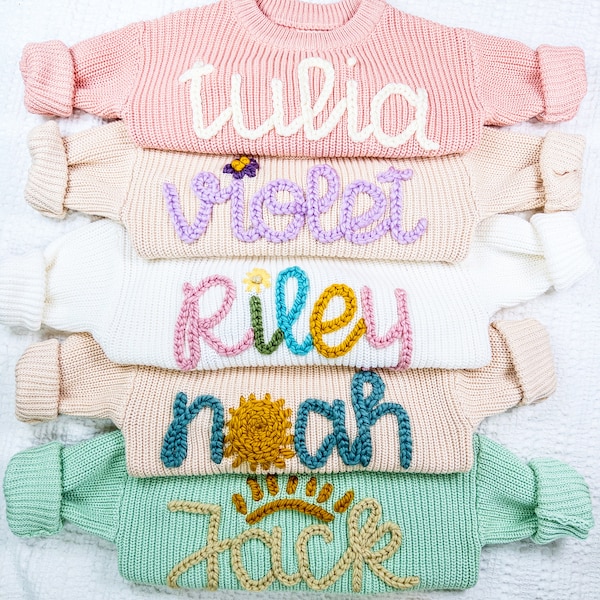 Baby Boy Knitted Name Sweater - Etsy