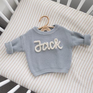 Customized Hand-embroidered Baby Name Sweaters | Personalized Newborn ...