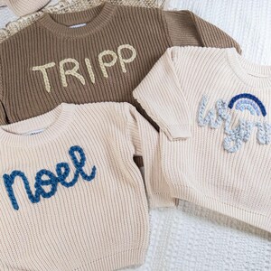 Personalized Hand Embroidered Baby and Toddler Name Sweaters // Baby ...