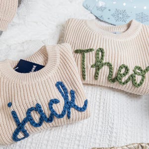 Personalized Hand Embroidered Baby and Toddler Name Sweaters // Baby ...