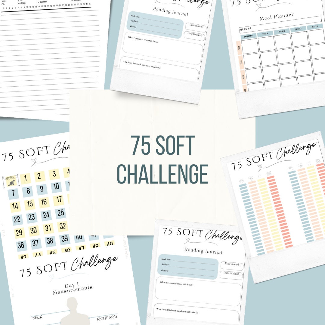 75 Day Soft Challenge-printable Trackers - Etsy