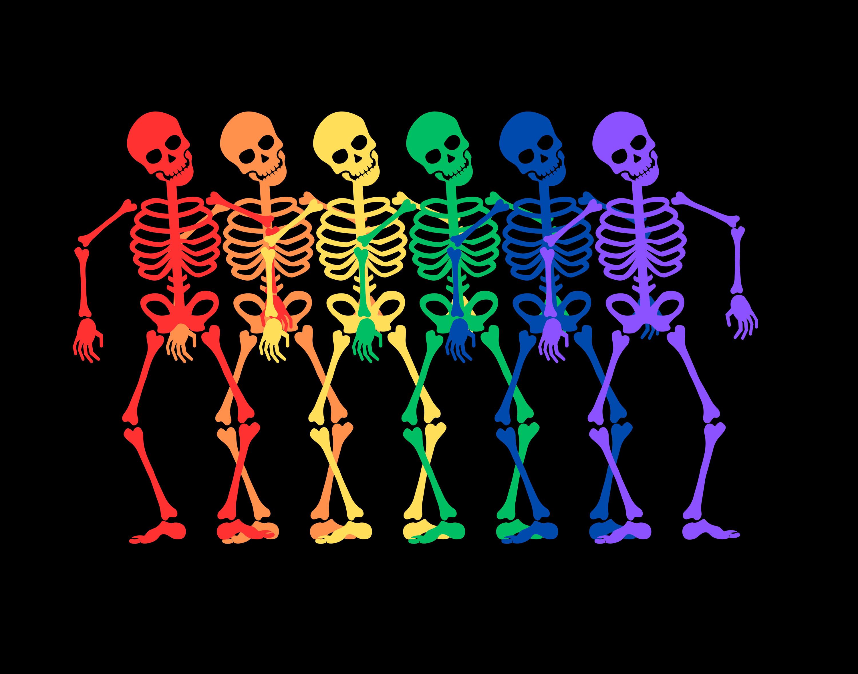 Rainbow Skeleton Poster - Etsy