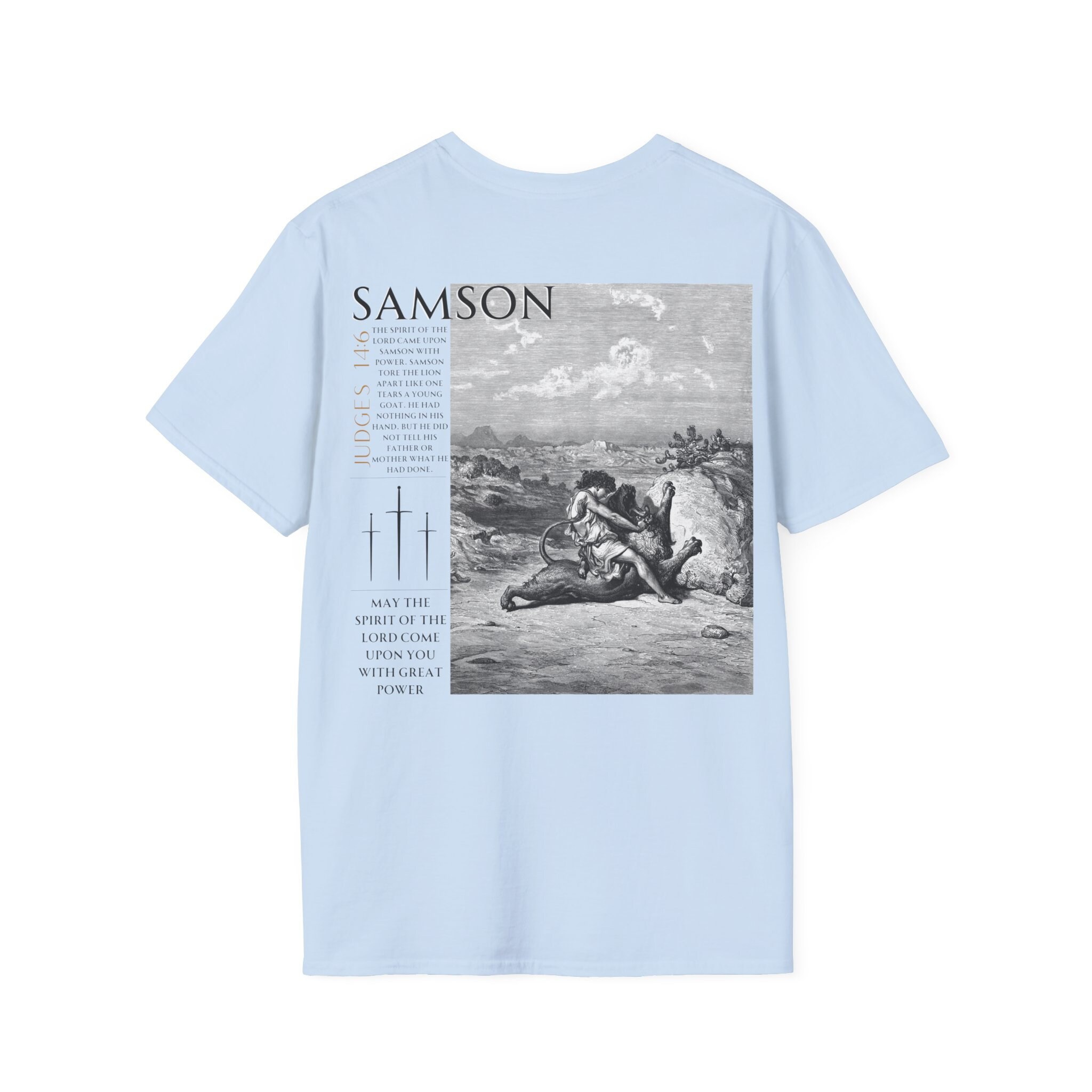SAMSON and the Lion BIF, Comfort Colors, BIF.| Christian T-shirt ...