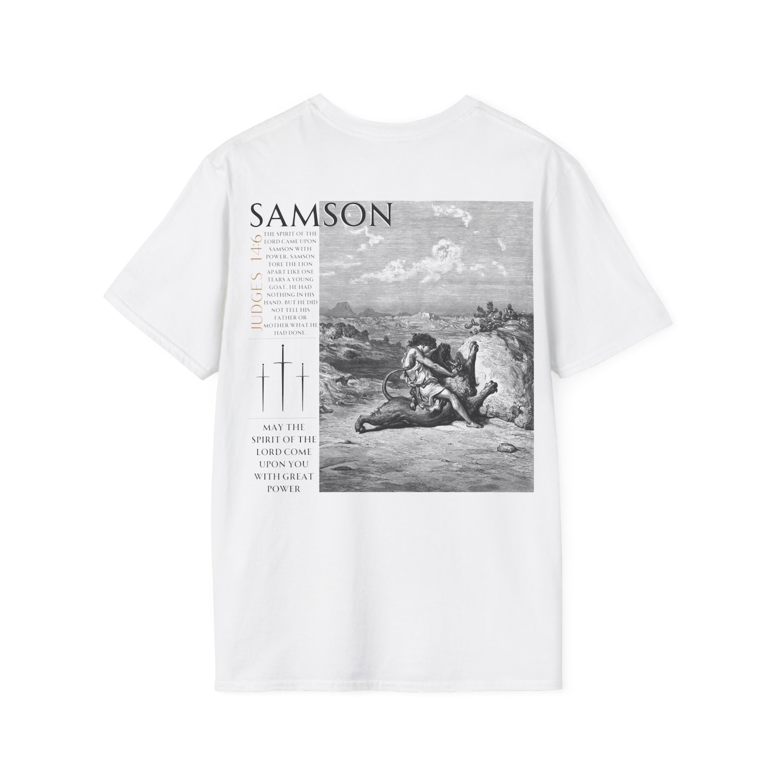 SAMSON and the Lion BIF, Comfort Colors, BIF.| Christian T-shirt ...